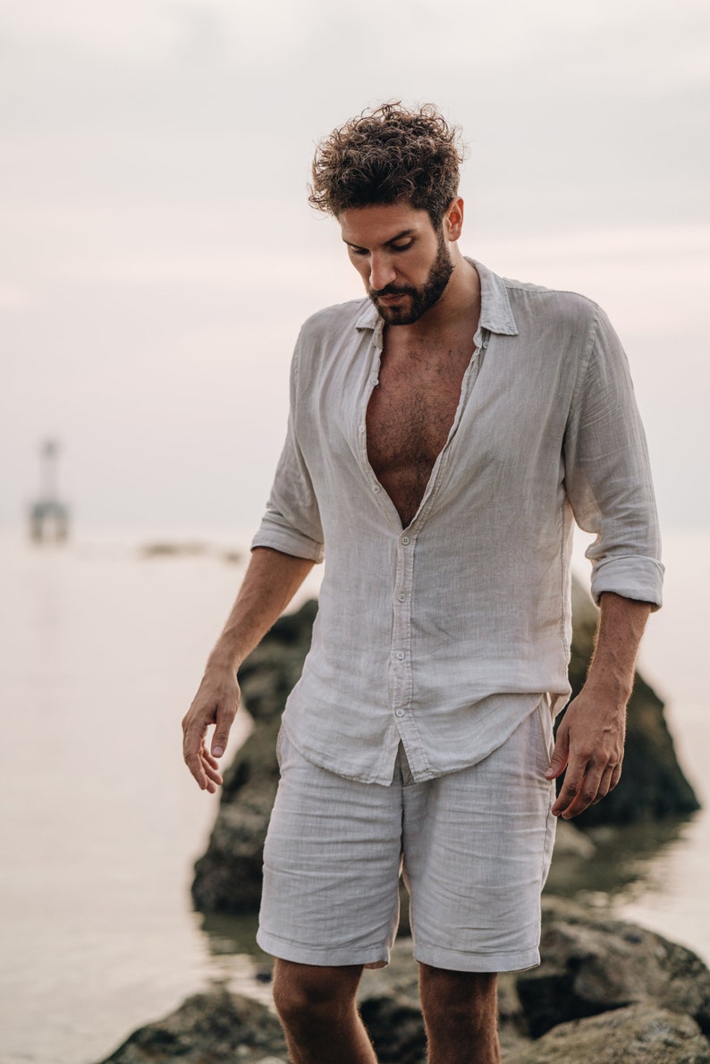 Old Money Linen Shorts – Beige – FineLegends